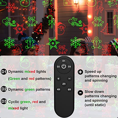 Christmas Lights Projector Laser Light Xmas Spotlight Projectors Waterproof Outdoor Landscape Spotlights for Holiday Halloween Yard Decorations