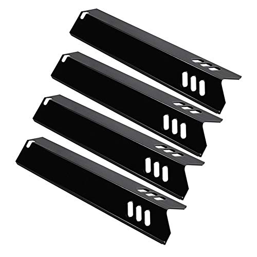 Utheer 15 inch Grill Heat Plates for Dyna-glo DGF510SBP, DGB610SSP, DGF493BNP, DGF510SSP, Backyard BY13-101-001-13, Uniflame GBC1059WB BHG, Porcelain Steel Grill Parts Replacement, 4 Pack Flame Tamers