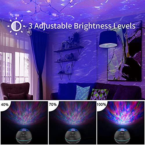 esonstyle LED Night Light for Kids, Ocean Wave Projector with Music White Noise/Timer/Bluetooth Speaker Remote Control，Galaxy Lights Projector for Bedroom/Room Decor