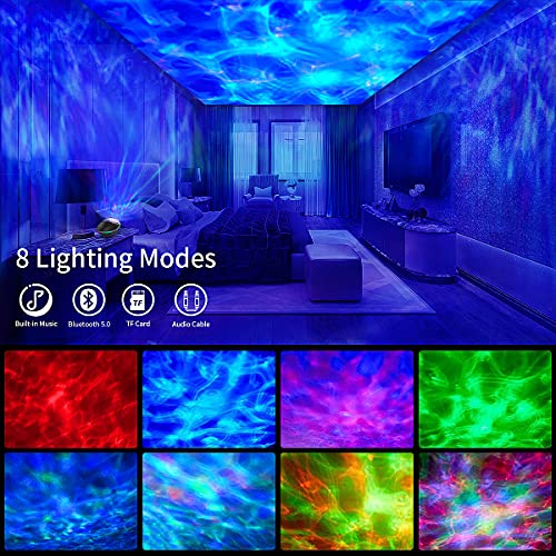 esonstyle LED Night Light for Kids, Ocean Wave Projector with Music White Noise/Timer/Bluetooth Speaker Remote Control，Galaxy Lights Projector for Bedroom/Room Decor