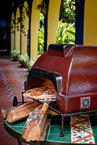 Tierra Firme HTN-018-N Etna Talavera Wood-Fired Outdoor Pizza Oven, Wine