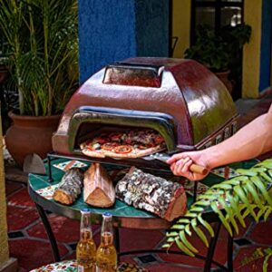 Tierra Firme HTN-018-N Etna Talavera Wood-Fired Outdoor Pizza Oven, Wine