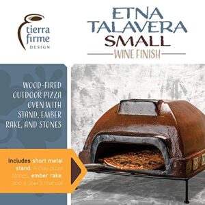 Tierra Firme HTN-018-N Etna Talavera Wood-Fired Outdoor Pizza Oven, Wine