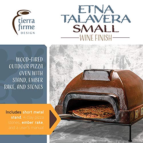 Tierra Firme HTN-018-N Etna Talavera Wood-Fired Outdoor Pizza Oven, Wine