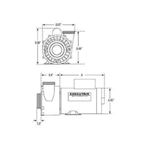 Waterway Plastics 3720821-1D Executive 56 Frame 2 hp Spa 230 V for Hot Tubs Pump, Black