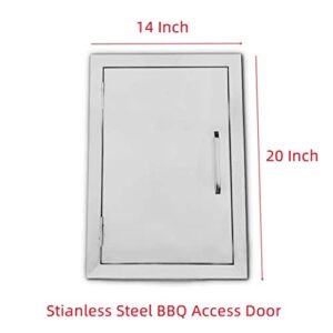 Elskhugi BBQ Access Door 14W x 20H Inch, Grill Door Stainless Steel, Outdoor Kitchen Doors for BBQ Island,Outside Cabinet,Barbeque Grill