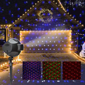 peiduo led party projector plug powered with rgbw spots snow fall, multi function anamated falling snow projector for indoor outdoor holiday party décor,landscape lights for home yard garden