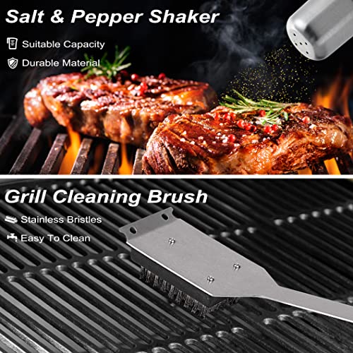 POLIGO 29 PCS BBQ Grill Accessories Stainless Steel BBQ Tools Grilling Tools Set with Storage Bag for Father's Day Dads Birthday Presents - Camping Grill Utensils Set Ideal Grilling Gifts for Men Dad