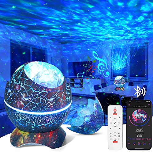 Galaxy Projector, Joycabin Dinosaur Eggs Star Projector Night Light with Remote Control, Bluetooth Speaker & White Noise LED Star Nebula Light Projector for Kids Adults Bedroom Home Ceiling Decor