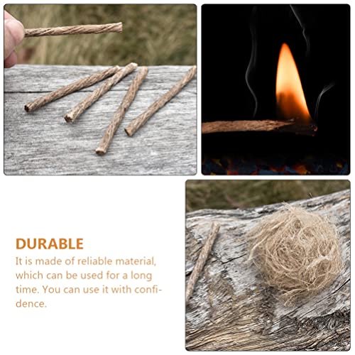 Abaodam 30Pcs Fire Wick Hemp Cord Hemp Fire Starter Tinder for Fire Starting When Camping Hiking Trekking Outdoor Accessory