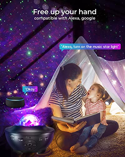 Galaxy Sky Star Projector LED Starry Night Light, Cool Planetarium Music Show Lamp with Bluetooth Speaker for Kids, Boys,Adults Bedroom Space and Home Ceiling Living Room Décor, Party