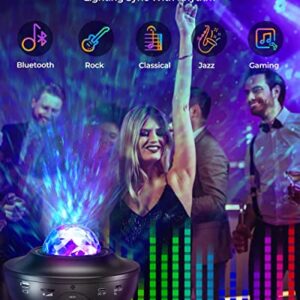 Galaxy Sky Star Projector LED Starry Night Light, Cool Planetarium Music Show Lamp with Bluetooth Speaker for Kids, Boys,Adults Bedroom Space and Home Ceiling Living Room Décor, Party