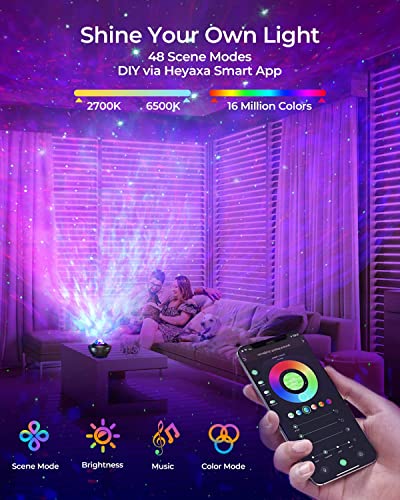 Galaxy Sky Star Projector LED Starry Night Light, Cool Planetarium Music Show Lamp with Bluetooth Speaker for Kids, Boys,Adults Bedroom Space and Home Ceiling Living Room Décor, Party