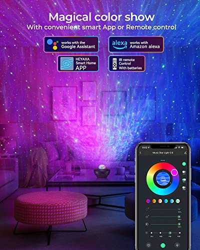 Galaxy Sky Star Projector LED Starry Night Light, Cool Planetarium Music Show Lamp with Bluetooth Speaker for Kids, Boys,Adults Bedroom Space and Home Ceiling Living Room Décor, Party