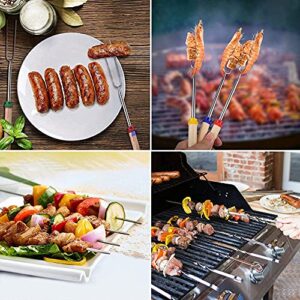 Marshmallow Roasting Sticks 4Pcs Extendable 32inch Long Metal Barbecue Skewers For Grilling Set,Telescoping Smores BBQ Forks, Fire Pit Sticks for Hot Dogs,Camping,Bonfire