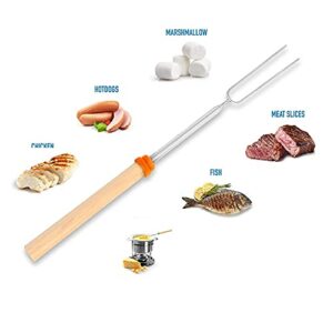 Marshmallow Roasting Sticks 4Pcs Extendable 32inch Long Metal Barbecue Skewers For Grilling Set,Telescoping Smores BBQ Forks, Fire Pit Sticks for Hot Dogs,Camping,Bonfire