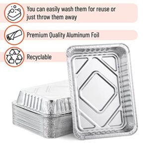 UNCO- Aluminum Drip Pans, 7.5” X 5”, 22pcs, Compatible with Weber Grills, BBQ Drip Pans, Grill Pans Aluminum, Disposable Aluminum Foil Grill Drip Pan, Grill Foil Drip Pan, Grill Drip Pan Liner