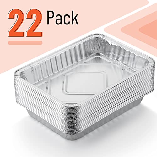 UNCO- Aluminum Drip Pans, 7.5” X 5”, 22pcs, Compatible with Weber Grills, BBQ Drip Pans, Grill Pans Aluminum, Disposable Aluminum Foil Grill Drip Pan, Grill Foil Drip Pan, Grill Drip Pan Liner