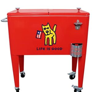 Leigh Country 60 Qt. Rolling Life is Good Cooler - Rocket w/Flag