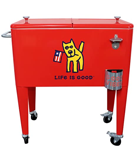 Leigh Country 60 Qt. Rolling Life is Good Cooler - Rocket w/Flag