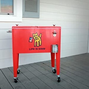 Leigh Country 60 Qt. Rolling Life is Good Cooler - Rocket w/Flag