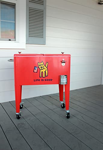 Leigh Country 60 Qt. Rolling Life is Good Cooler - Rocket w/Flag