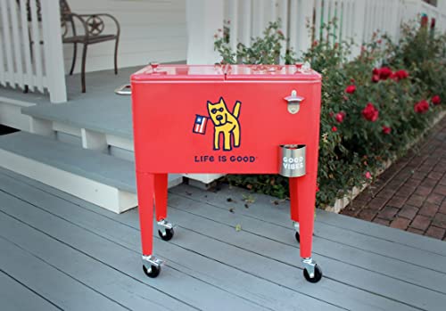 Leigh Country 60 Qt. Rolling Life is Good Cooler - Rocket w/Flag