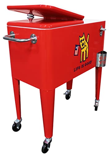 Leigh Country 60 Qt. Rolling Life is Good Cooler - Rocket w/Flag