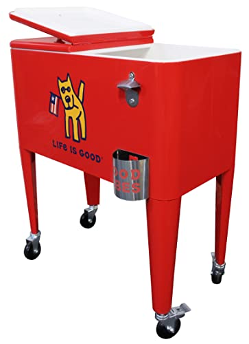 Leigh Country 60 Qt. Rolling Life is Good Cooler - Rocket w/Flag