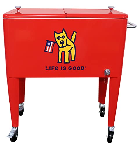 Leigh Country 60 Qt. Rolling Life is Good Cooler - Rocket w/Flag