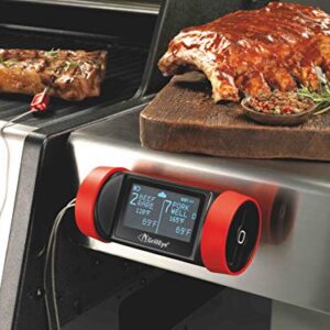 GrillEye GE0003 Pro Plus Grilling & Smoking Thermometer with Hybrid-Wireless Technology & Cloud Monitoring, Red Black