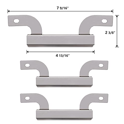 Grill Replacement Parts Compatible for Brinkmann 810-2410-S 810-2411-S 810-2411-F Model, 4-Pack Heat Plates Flame Tamer Crossover Burners Tubes Parts for Brinkmann 810-2411-S Gas Grill