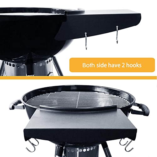 GRISUN Grill Table Shelf and Lid Holder for Weber Kettle Grills 22 Inches, Charcoal Grill Side Table Shelf and Slide a Side Lid Prop, Charcoal Grill Accessories for Weber, (Grill No Included)