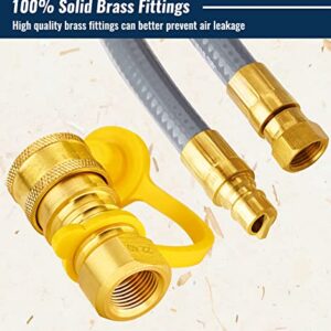 CALPOSE 15 Feet 1/2 inch ID Natural Gas Grill Hose with Quick Connect Fittings and Natural Gas Regulator