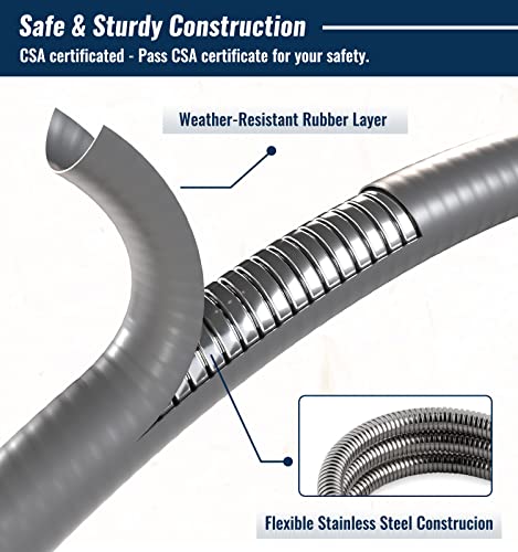 CALPOSE 15 Feet 1/2 inch ID Natural Gas Grill Hose with Quick Connect Fittings and Natural Gas Regulator