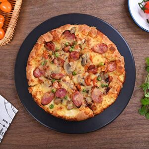 Menesia 12 Inch Black Non-stick Ceramic Pizza Stone Pan, Baking Stones for Ovens & Grill & BBQ, Round Oven Cooking Stone