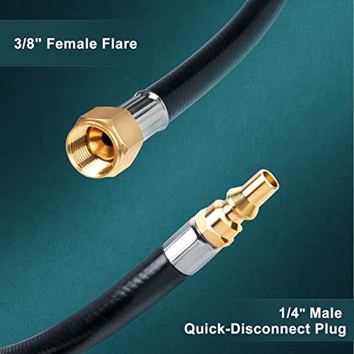 GASPRO 18 Feet RV Quick Connect Propane Hose, and 1/4 Inch RV Propane Quick Connect Fittings, Connect Tabletop Gas Grill, Fire Pit and Gas Stoves to RV Propane Supply