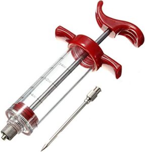 sfaster turkey injector syringe, meat injector syringe, flavor needle turkey pork bbq steak meat sauces syringes marinades kitchen accessories, meat injector