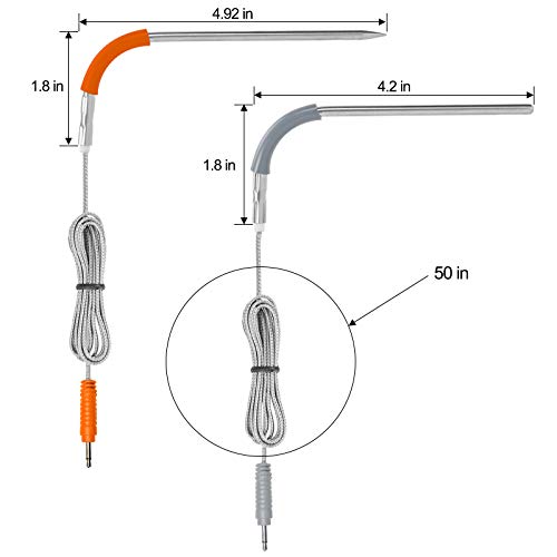 4-Pack Upgraded Replacement Probe Kit for Weber Igrill, Ultra Accurate & Fast up to 716°F /380°C，Meat Grill Probe Ambient Probe Compatible with Igrill Mini,Igrill 2,Igrill 3 with Probe Clip Holder