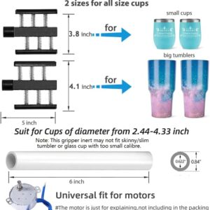 QXLU Cup Turner Accessory Kit for Crafts Tumbler, 2 Cup Gripper Inserts and 1 Arm Wand, Fit 20 oz to 50 oz Tumblers, Universal Compatibility Turner Attachment for Tumbler Spinner Machine