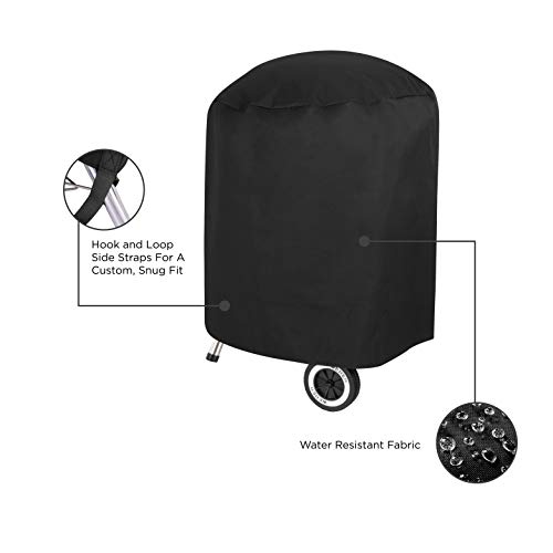 Modern Leisure 2979 Chalet Round Charcoal Grill Cover (27 D x 40 H inches) Water-Resistant, 27 inches, Black