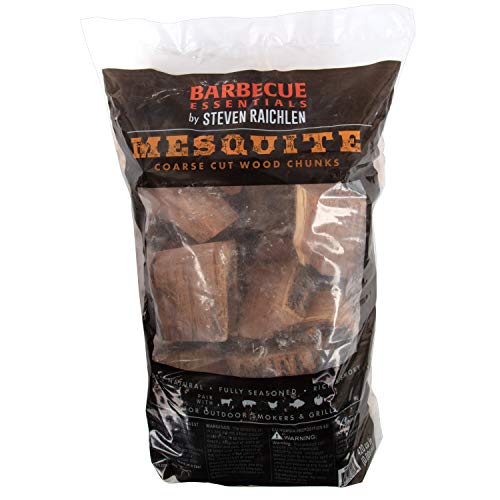 Steven Raichlen's Project Smoke Smoking Wood Chunks (Mesquite) - 5 Pound Bag Kiln Dried BBQ Large Cut Chips- All Natural Barbecue Smoker Chunks- 420 cu. in. (0.006m³)  (May Receive in a Bag or Box)