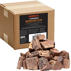 Steven Raichlen's Project Smoke Smoking Wood Chunks (Mesquite) - 5 Pound Bag Kiln Dried BBQ Large Cut Chips- All Natural Barbecue Smoker Chunks- 420 cu. in. (0.006m³)  (May Receive in a Bag or Box)