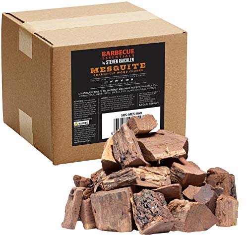 Steven Raichlen's Project Smoke Smoking Wood Chunks (Mesquite) - 5 Pound Bag Kiln Dried BBQ Large Cut Chips- All Natural Barbecue Smoker Chunks- 420 cu. in. (0.006m³)  (May Receive in a Bag or Box)