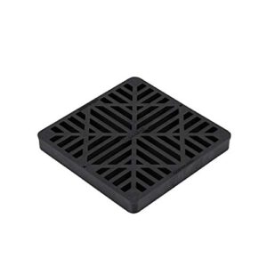 nds square catch basin drain grate, 9 in., black plastic