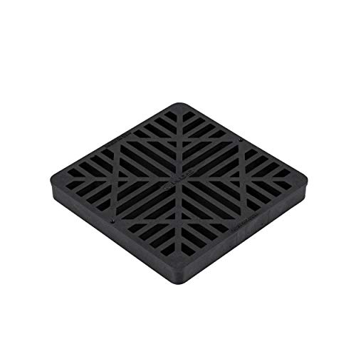 NDS Square Catch Basin Drain Grate, 9 in., Black Plastic