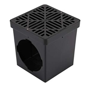 NDS Square Catch Basin Drain Grate, 9 in., Black Plastic