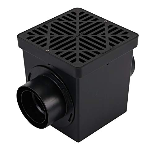 NDS Square Catch Basin Drain Grate, 9 in., Black Plastic