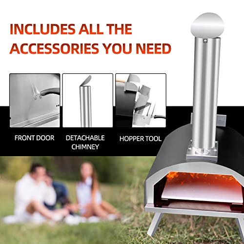 Naimci portable stainless steel pizza oven,Wood Fired Pizza Oven for Outside,Insulated, Refractory Dome Home Pizza Ovens, Ideal For Any Outdoor Kitchen,Versatile Pizza Cooker, Grill