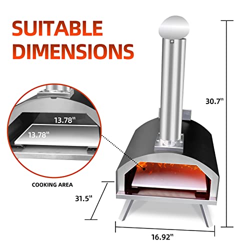 Naimci portable stainless steel pizza oven,Wood Fired Pizza Oven for Outside,Insulated, Refractory Dome Home Pizza Ovens, Ideal For Any Outdoor Kitchen,Versatile Pizza Cooker, Grill